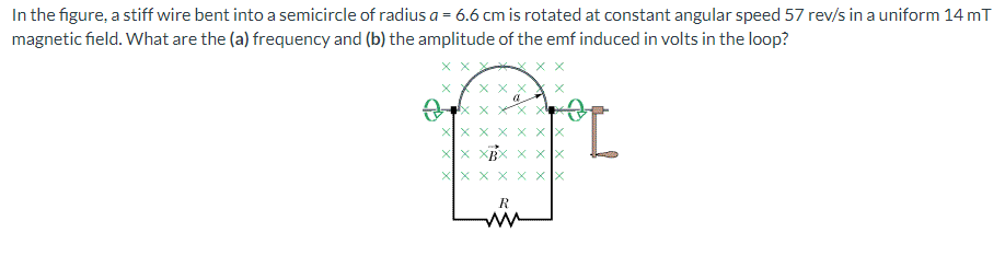 Solved In the figure, a stiff wire bent into a semicircle of | Chegg.com