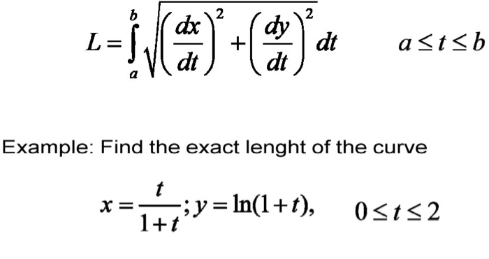 Solved L = integral^b_a squareroot (dx/dt)^2 + (dy/dt)^2 dt | Chegg.com