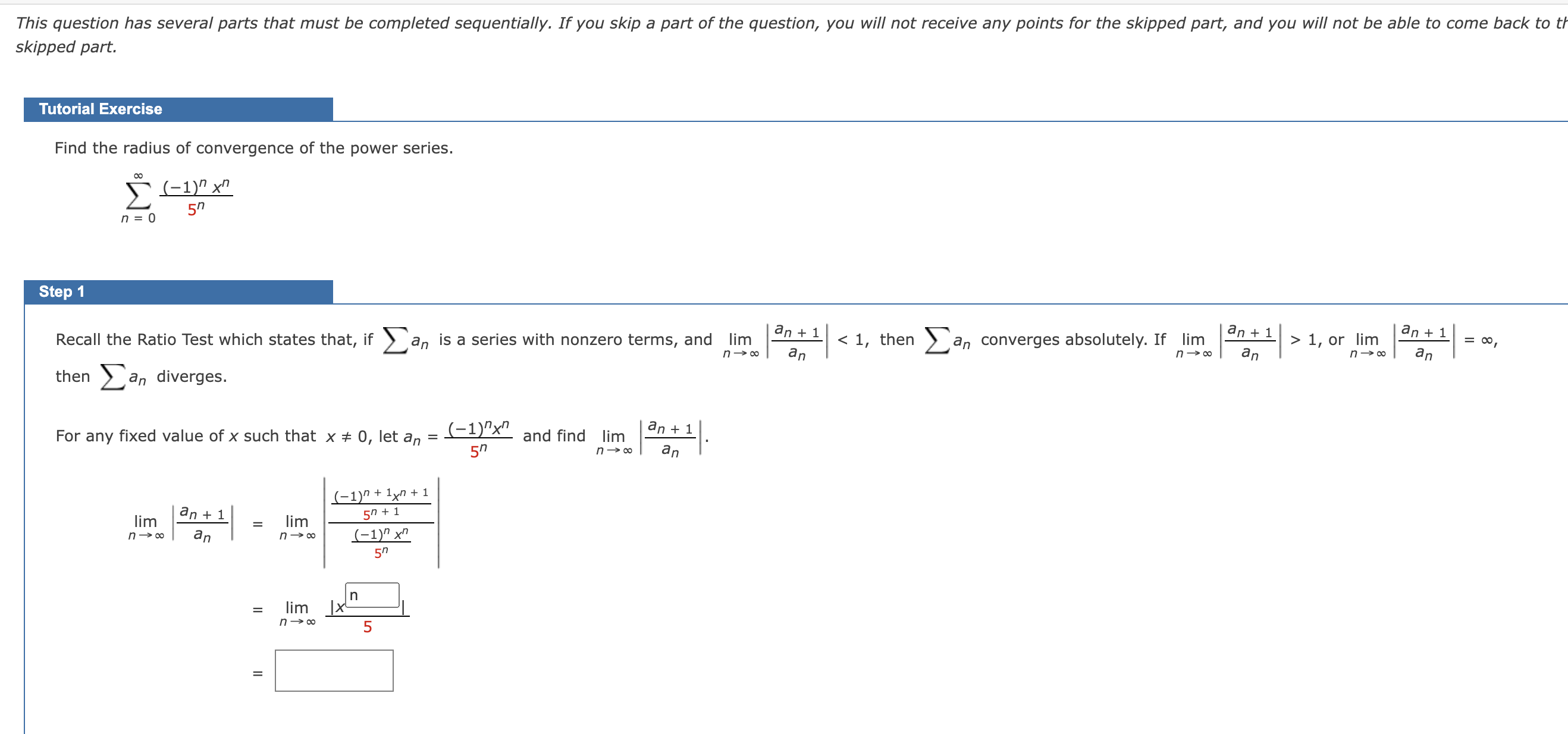 Solved skipped part. Tutorial Exercise Find the radius of | Chegg.com
