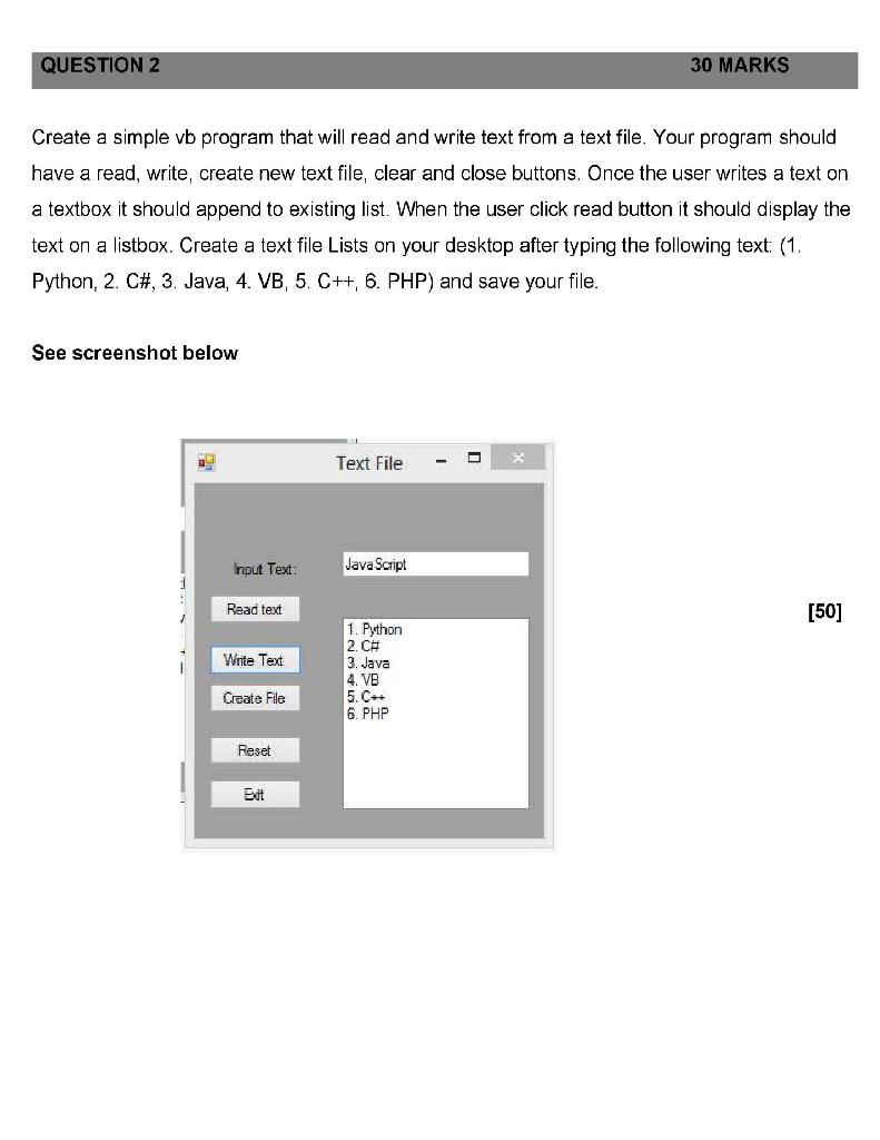 Solved Create a simple vb program that will read and write | Chegg.com Solved Create a simple vb program that will read and write | Chegg.com