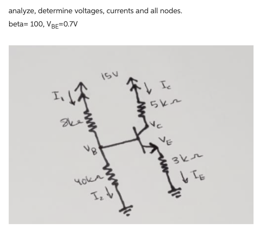 Solved analyze, determine voltages, currents and all nodes. | Chegg.com