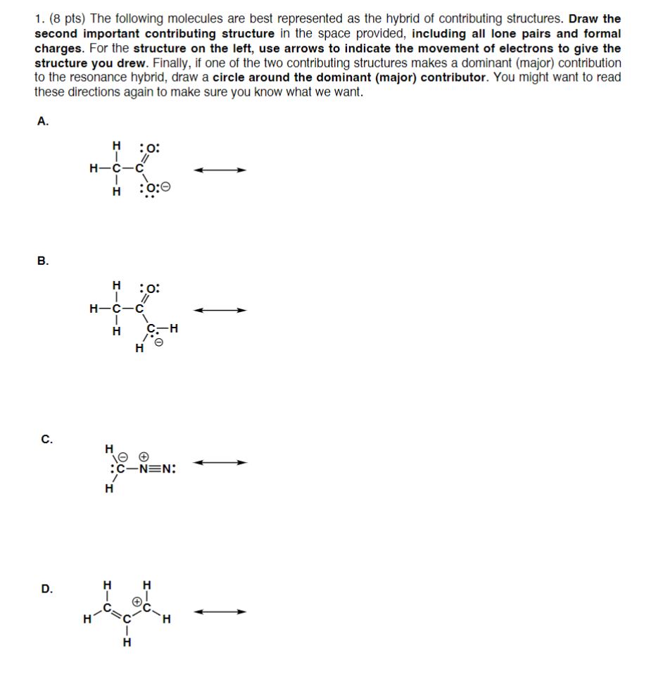 Solved 2. (12 pts) The following molecules are best | Chegg.com