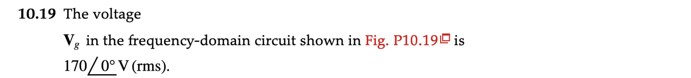 Solved 10.19 The voltage V, in the frequency-domain circuit | Chegg.com