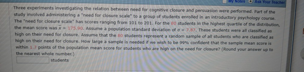 Solved My Notes Ask Your Teacher Three experiments | Chegg.com