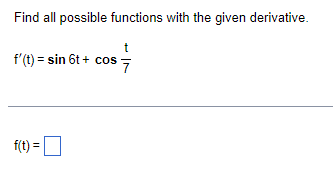 Solved Find all possible functions with the given | Chegg.com