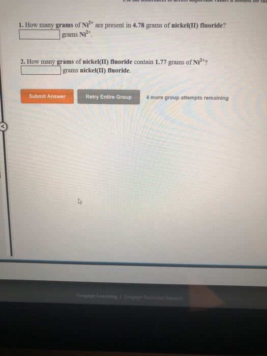 Solved 1. How many grams of Ni? are present in 4.78 grams of | Chegg.com