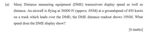 Solved (a) Many Distance measuring equipment (DME) | Chegg.com