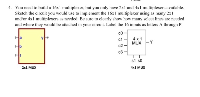 Solved You need to build a 16x1 multiplexer, but you only | Chegg.com