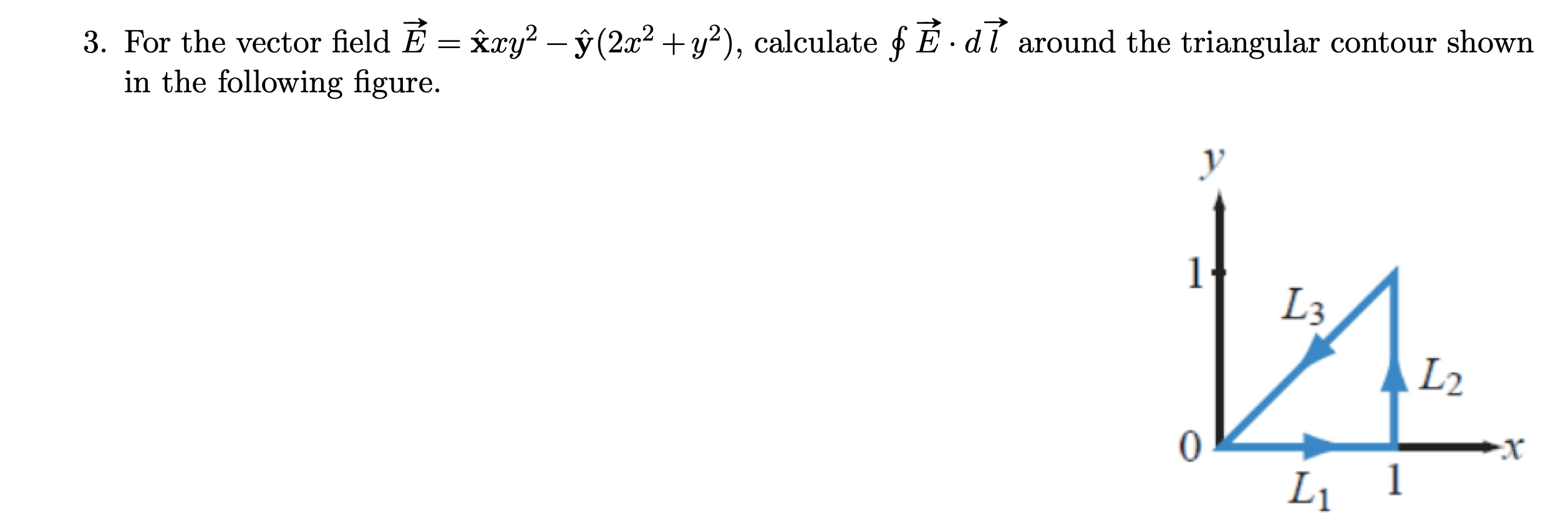 Solved 3. For the vector field E=x^xy2−y^(2x2+y2), calculate | Chegg.com