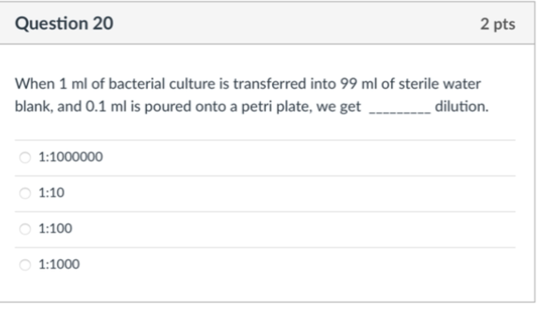 Solved When 1ml of bacterial culture is transferred into | Chegg.com
