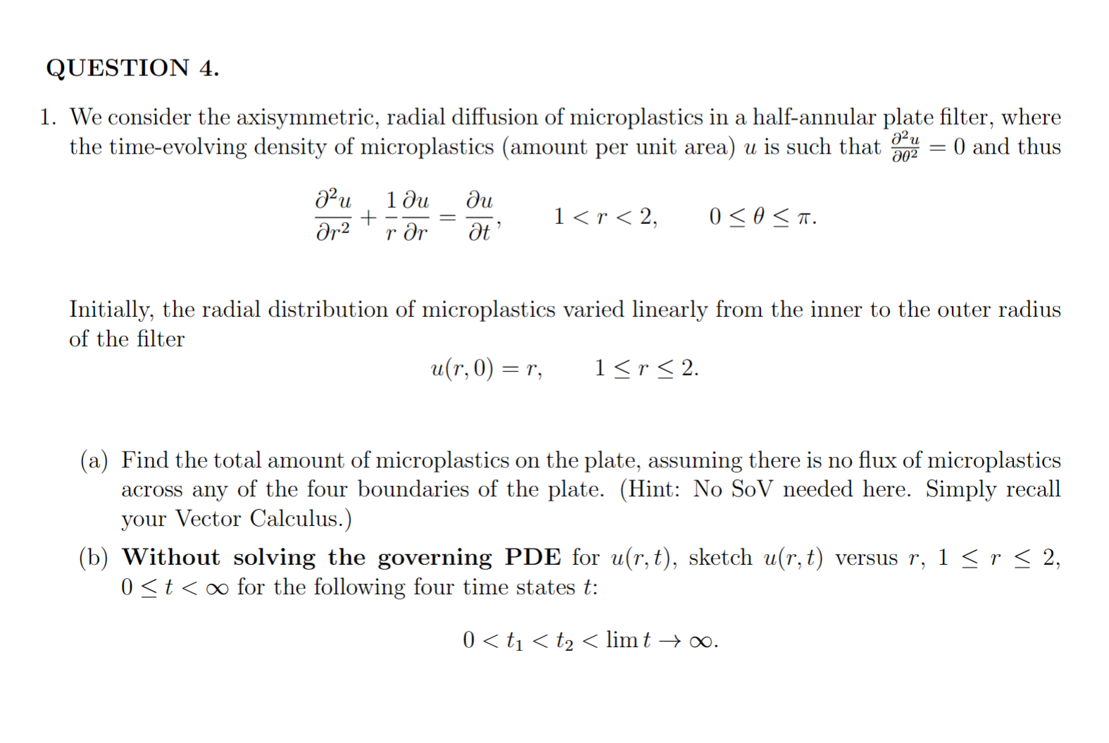We consider the axisymmetric, radial diffusion of | Chegg.com