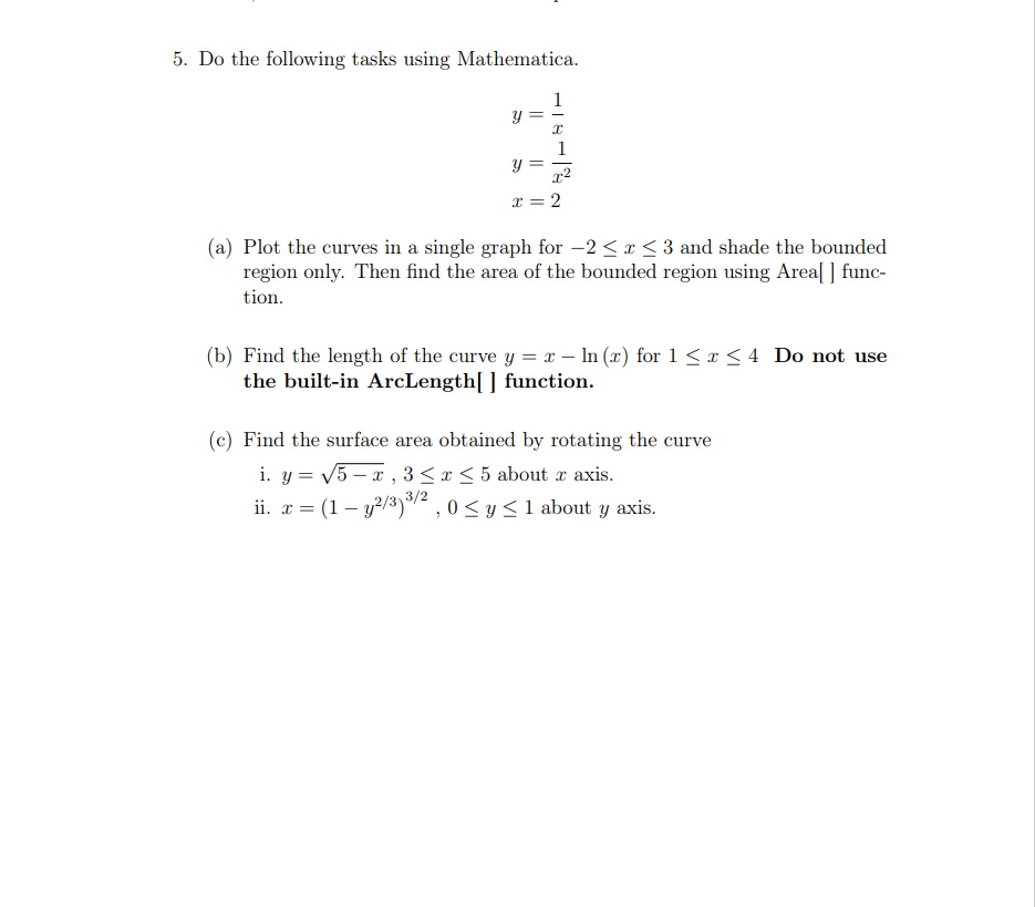 Solved solve the problem with the wolfram Mathematica | Chegg.com