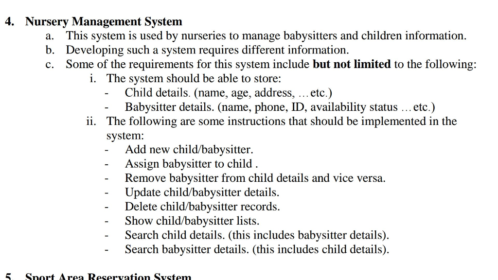 4. Nursery Management System a. b. c. This system is | Chegg.com