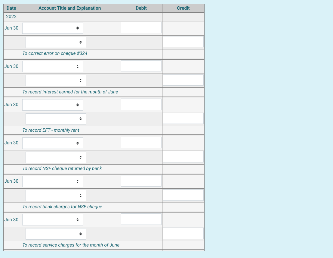 Solved Consider the following bank reconciliation, general | Chegg.com
