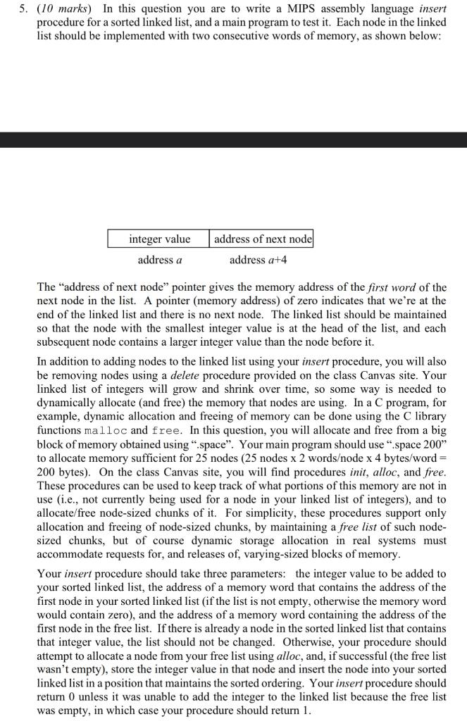 Solved 5. (10 marks) In this question you are to write a | Chegg.com