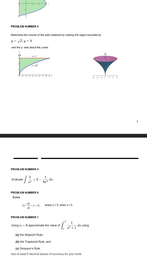 Solved Evaluate ∫x7−76x5+173x10dx PROBLEM NUMBER 2 Using n=6 | Chegg.com