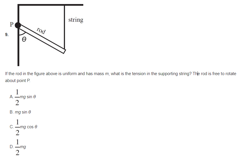 Solved If the rod in the figure above is uniform and has | Chegg.com