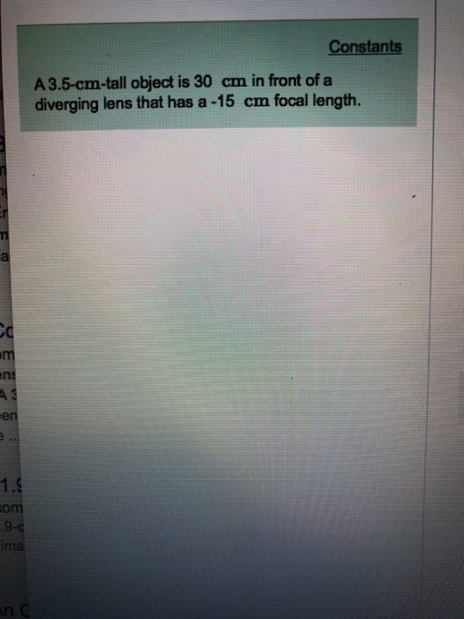 Solved tant A 3.5-cm-tall object is 30 cm in front of a | Chegg.com