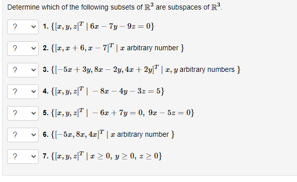 Solved Determine which of the following subsets of R3 are | Chegg.com