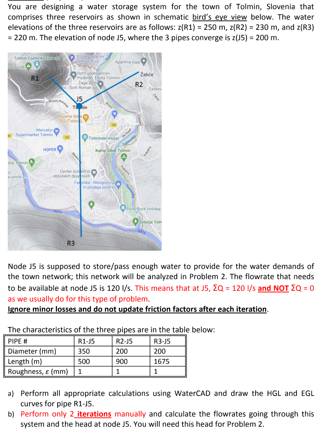 Solved by an EXPERT Node J5 ﻿is supposed to store/pass enough water to | Chegg.com