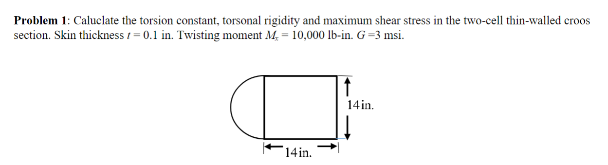 Solved Problem 1: Caluclate the torsion constant, torsonal | Chegg.com