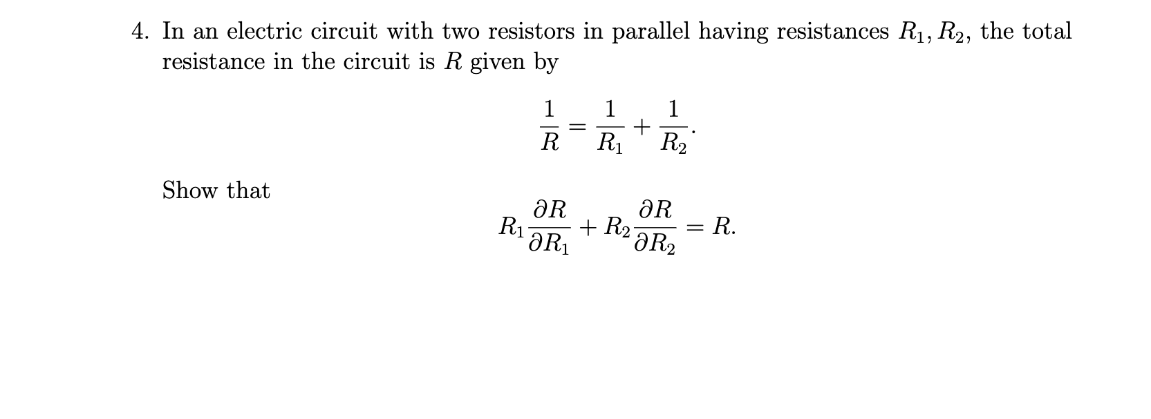 Solved 4. In an electric circuit with two resistors in | Chegg.com