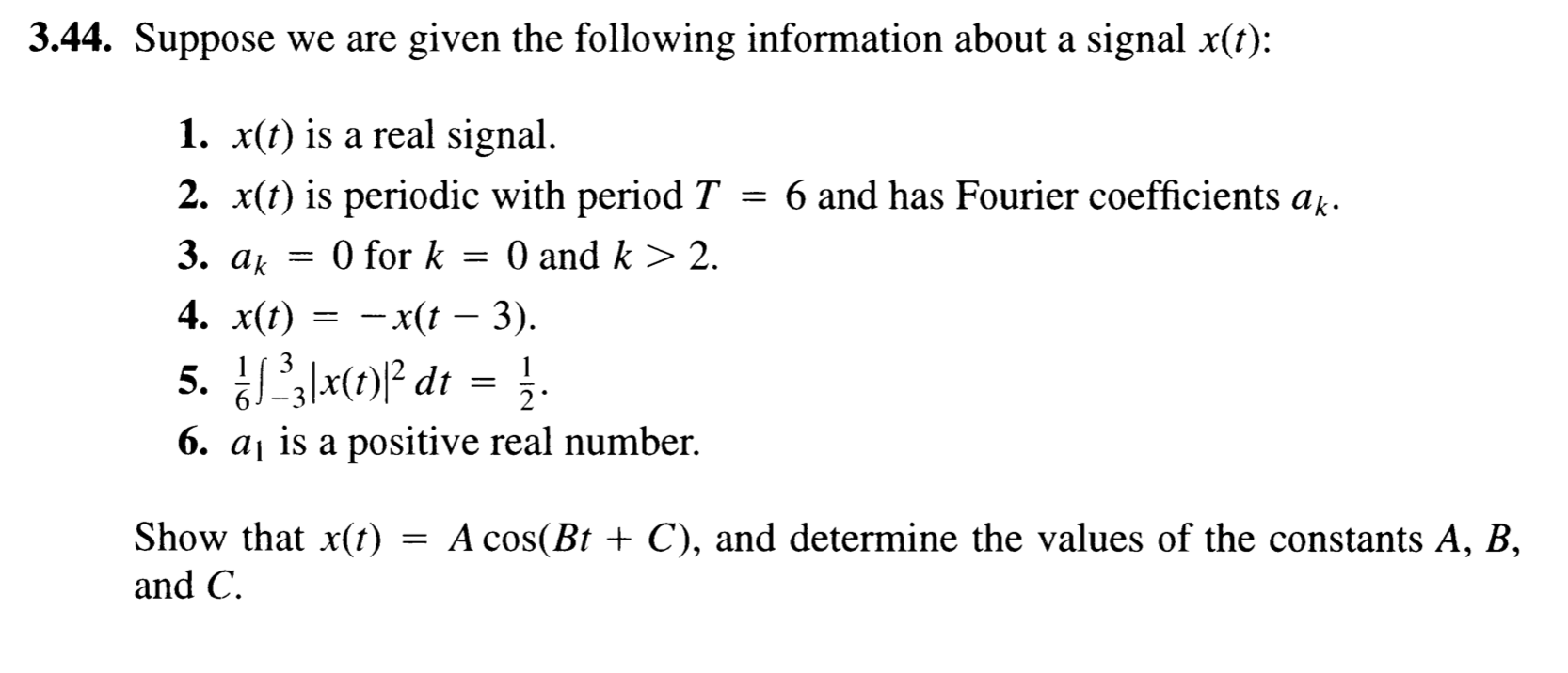 Solved 3.44. Suppose we are given the following information | Chegg.com