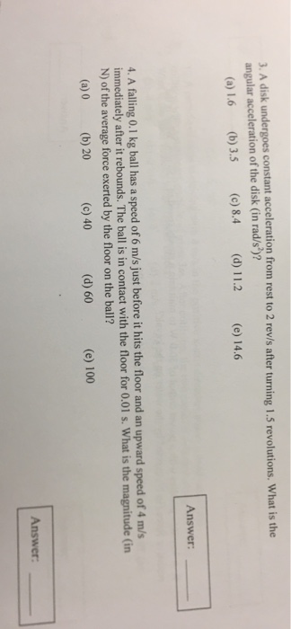 Solved A disk undergoes constant acceleration from rest to 2 | Chegg.com