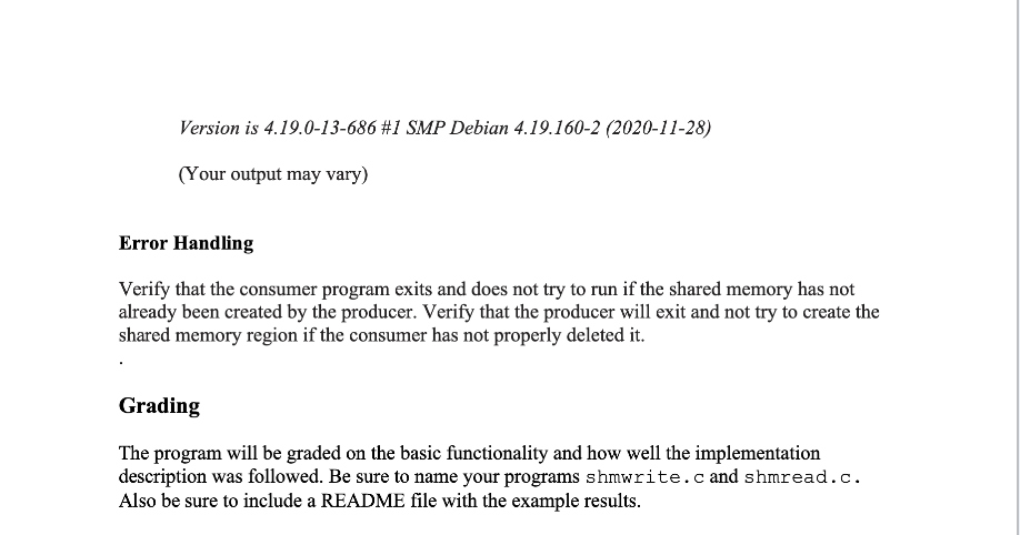 Solved Exercise 4: IPC – Shared Memory Objective The | Chegg.com