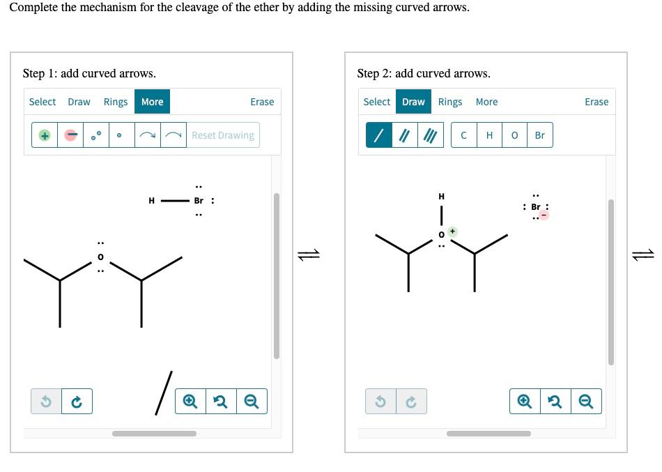 Solved Complete the mechanism for the cleavage of the ether | Chegg.com