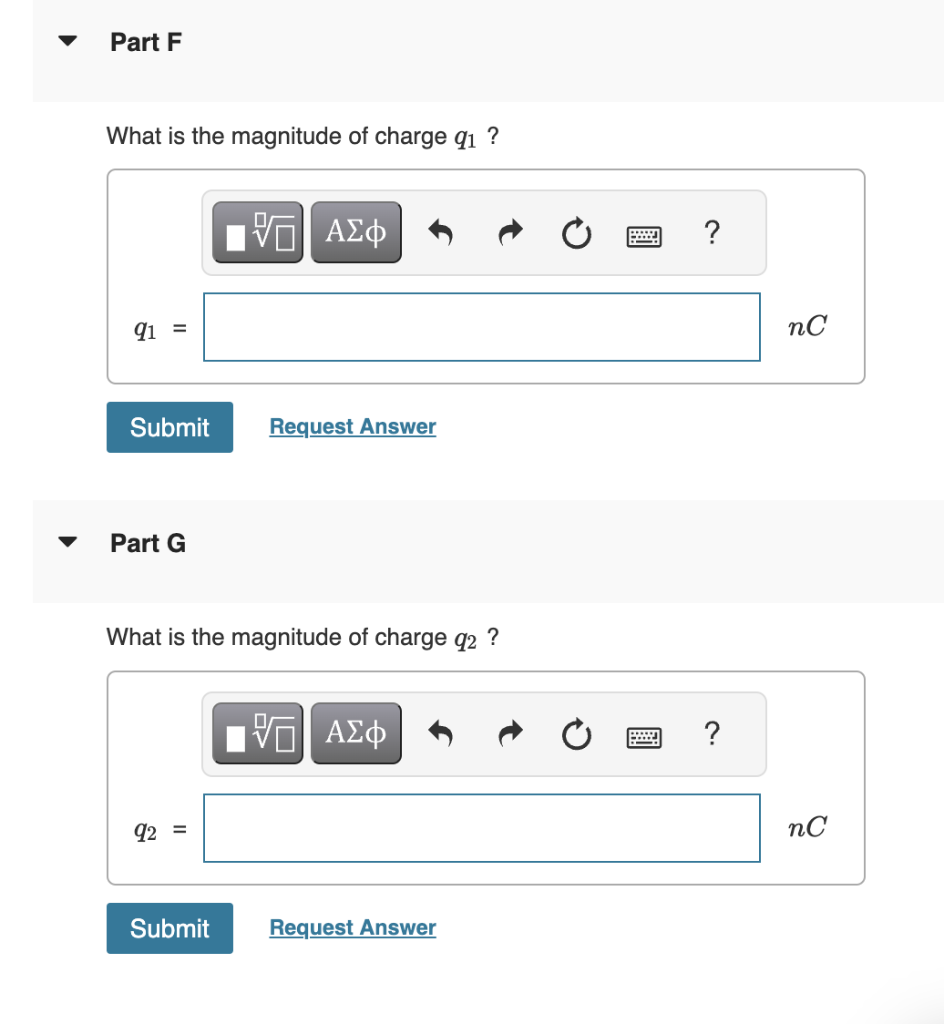 Solved What is the magnitude of charge q1 ? q1 Part G What | Chegg.com