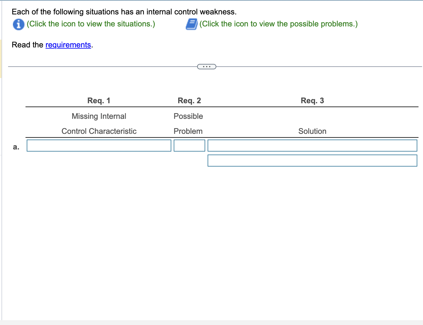 Solved Each of the following situations has an internal | Chegg.com