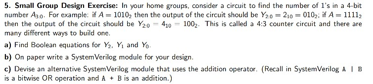 Solved 5. Small Group Design Exercise: In your home groups, | Chegg.com