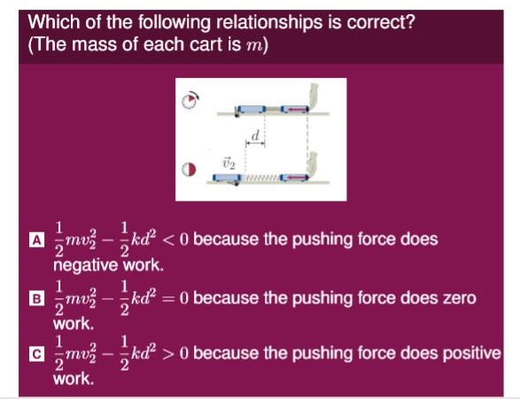 Solved Two identical carts of mass m are held against a com- | Chegg.com