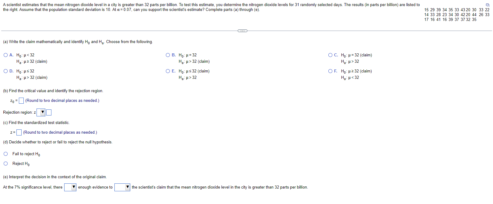Solved In question (e) the first options are (is not or is), | Chegg.com