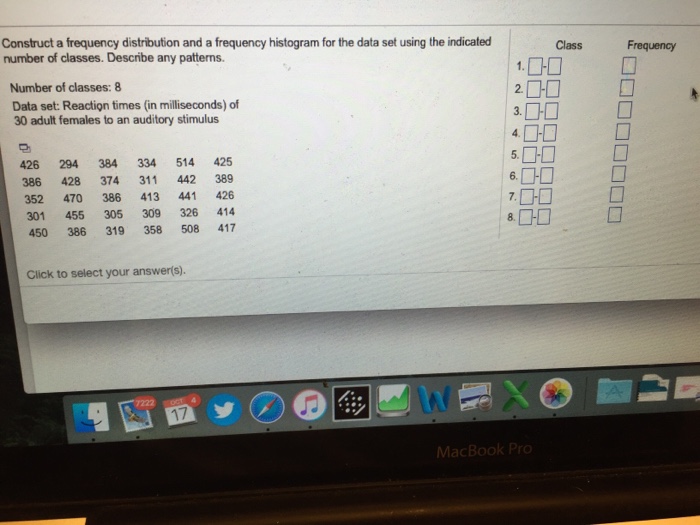 Solved Construct a frequency distribution and a frequency | Chegg.com