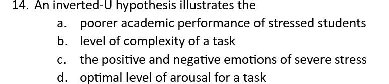 Solved An inverted-U hypothesis illustrates thea. ﻿poorer | Chegg.com