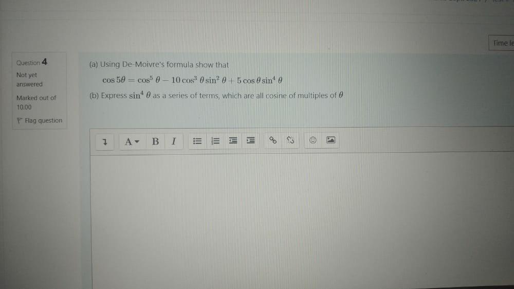Solved estion 2 yet wered Given z = -1 -3i (a) Express 2 in | Chegg.com