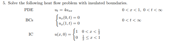 Solved 5. Solve the following heat flow problem with | Chegg.com