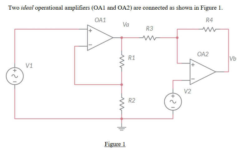 Solved Find Va and Vb in terms of V1 and V2. and based on | Chegg.com