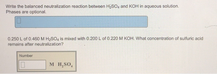 Solved Write the balanced neutralization reaction between | Chegg.com