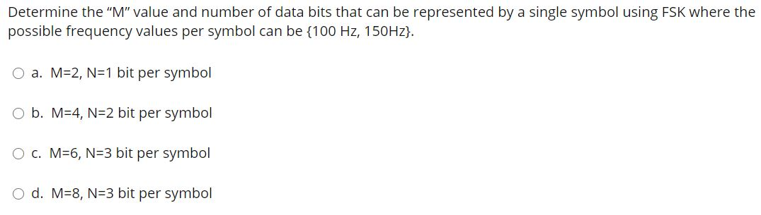 Determine the "M" value and number of data bits that | Chegg.com