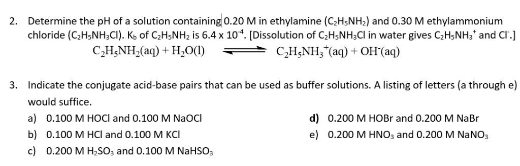 Solved 2. Determine the pH of a solution containing o.20 M | Chegg.com