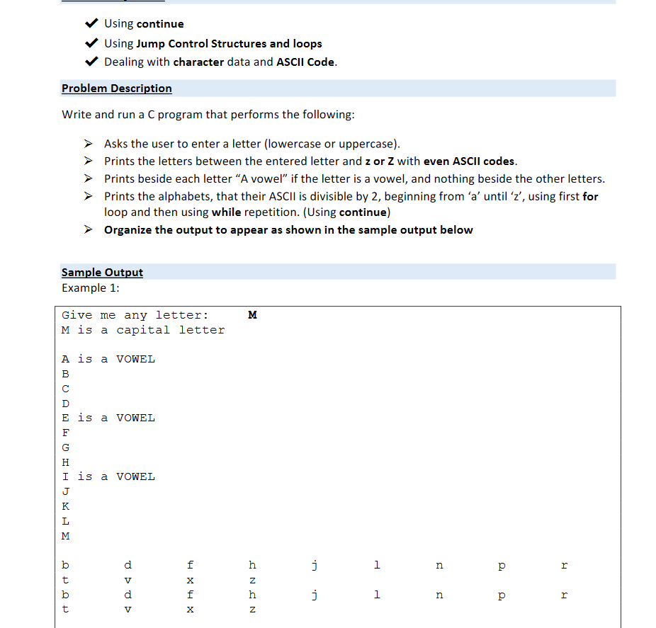 Solved Using continue Using Jump Control Structures and | Chegg.com