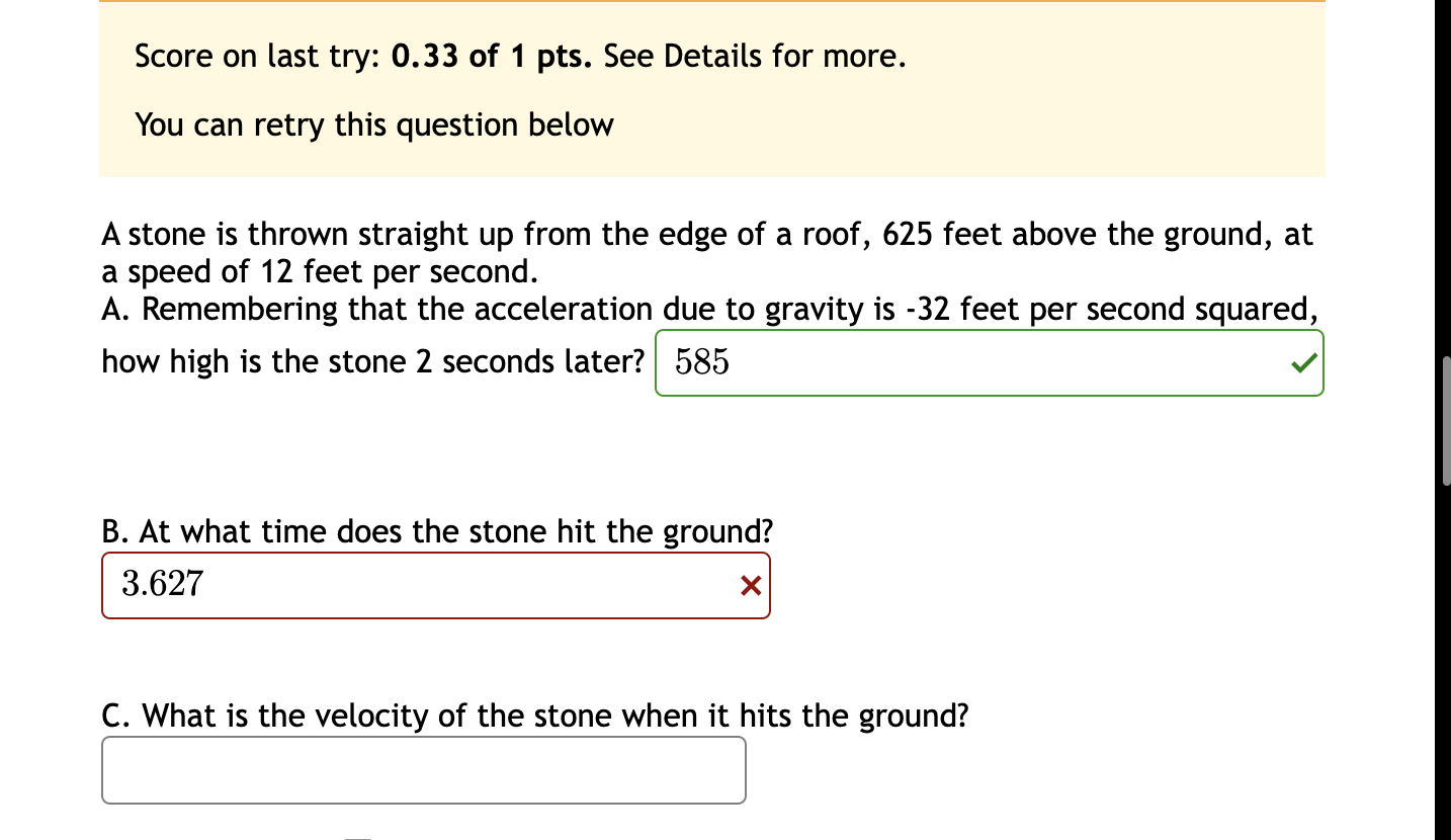 Solved Score on last try: 0.33 of 1 pts. See Details for | Chegg.com