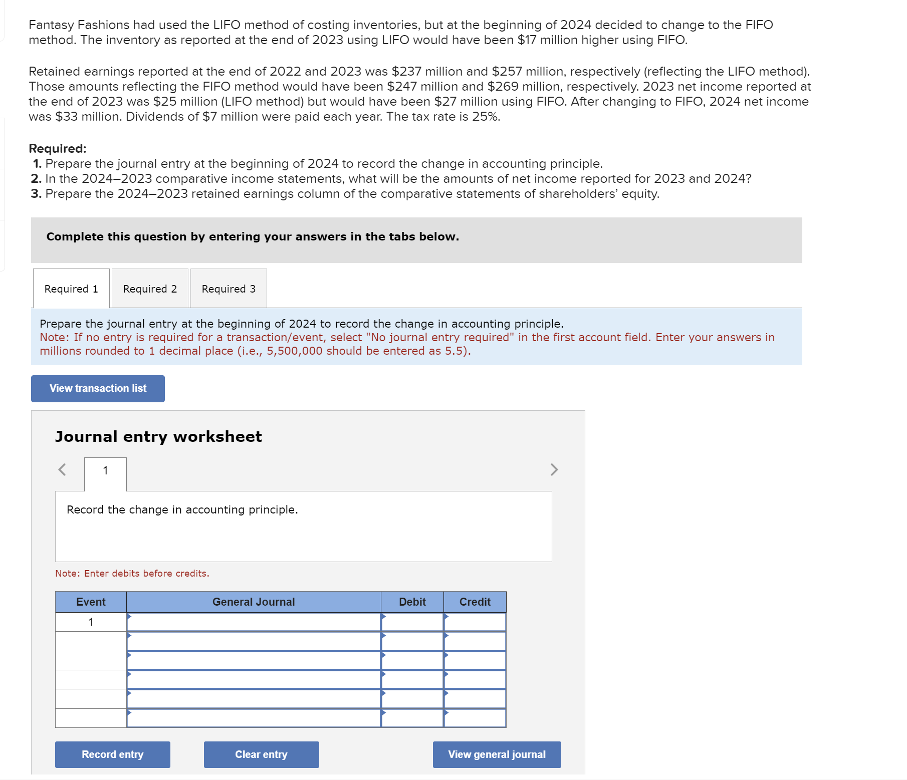 Solved Fantasy Fashions had used the LIFO method of costing | Chegg.com