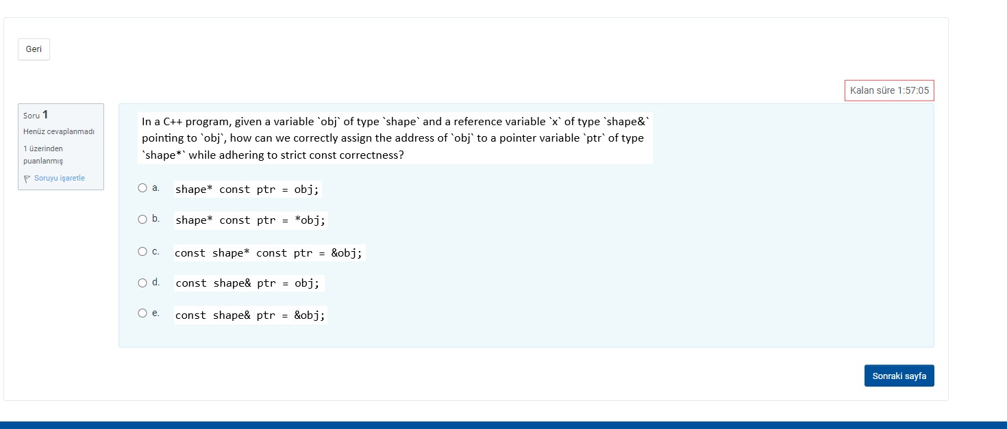 Solved In a C++ program, given a variable 'obj' of type | Chegg.com