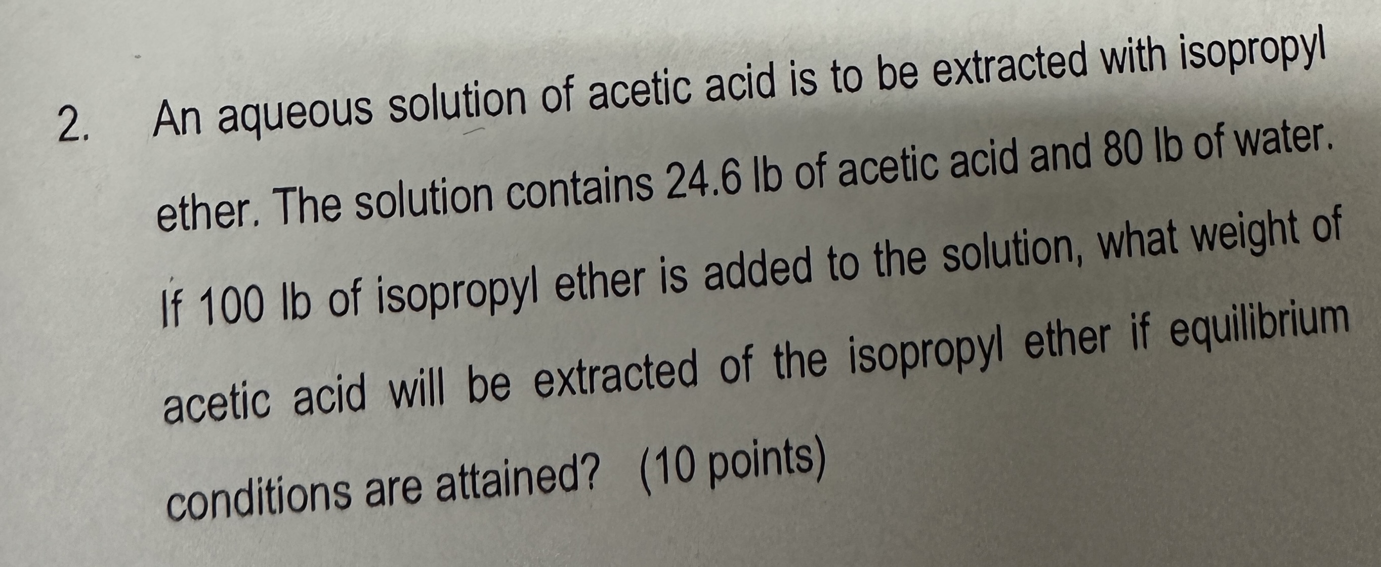 Solved 2. An aqueous solution of acetic acid is to be | Chegg.com