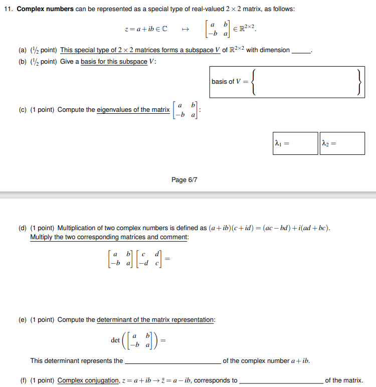 Solved 11. Complex numbers can be represented as a special | Chegg.com