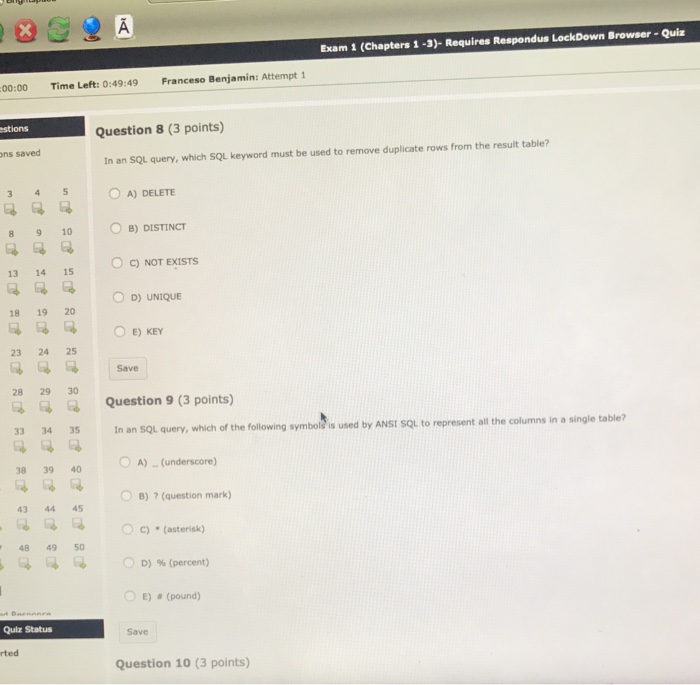 Solved Question 2 (3 points) In an enterprise-class database | Chegg.com